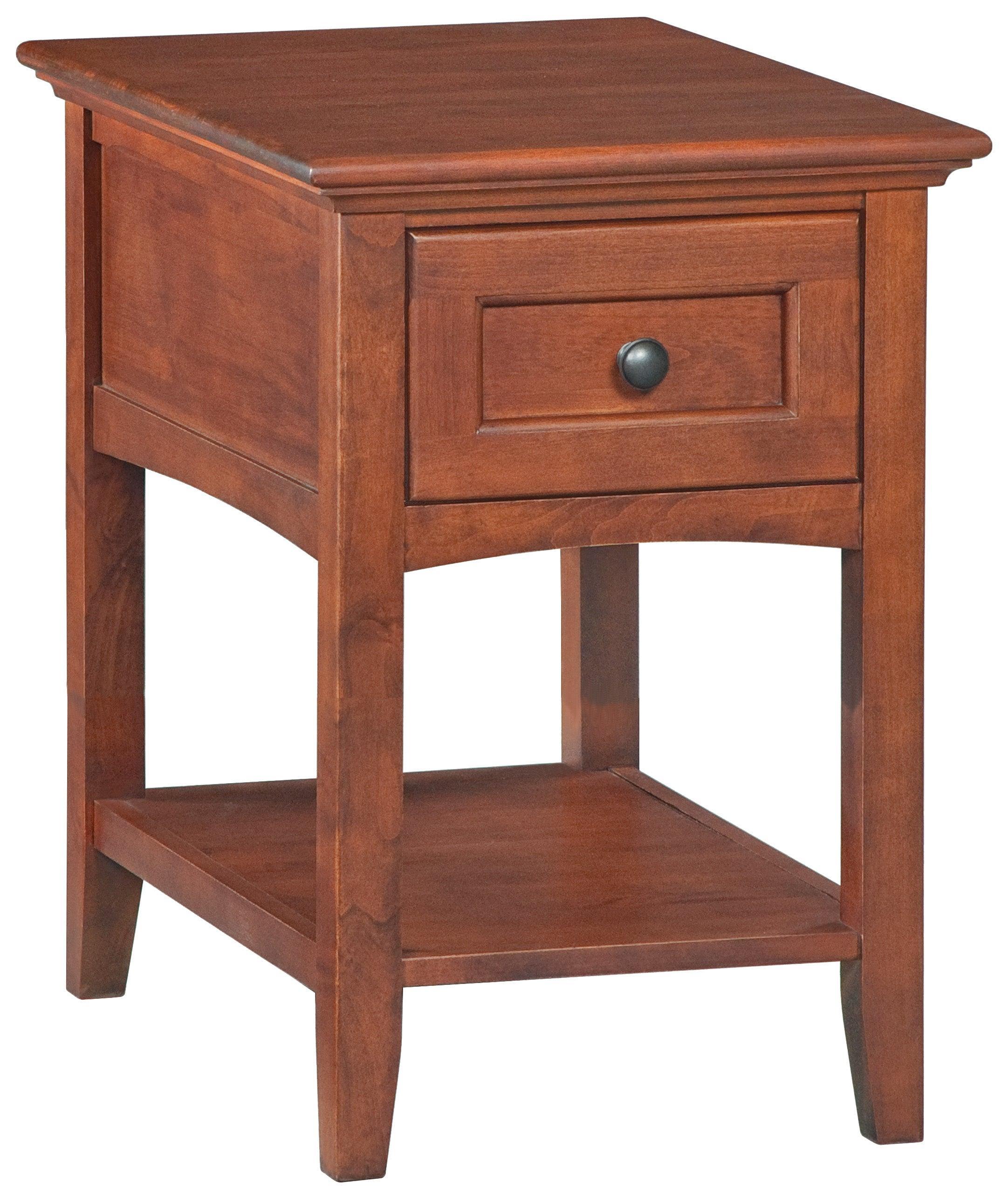 McKenzie Drawered End Table — Barewood