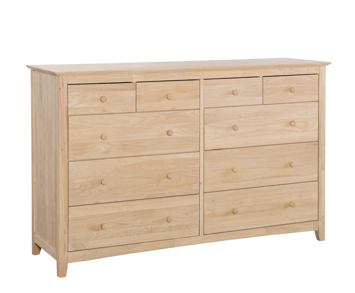 Lancaster Ten Drawer Dresser — Barewood