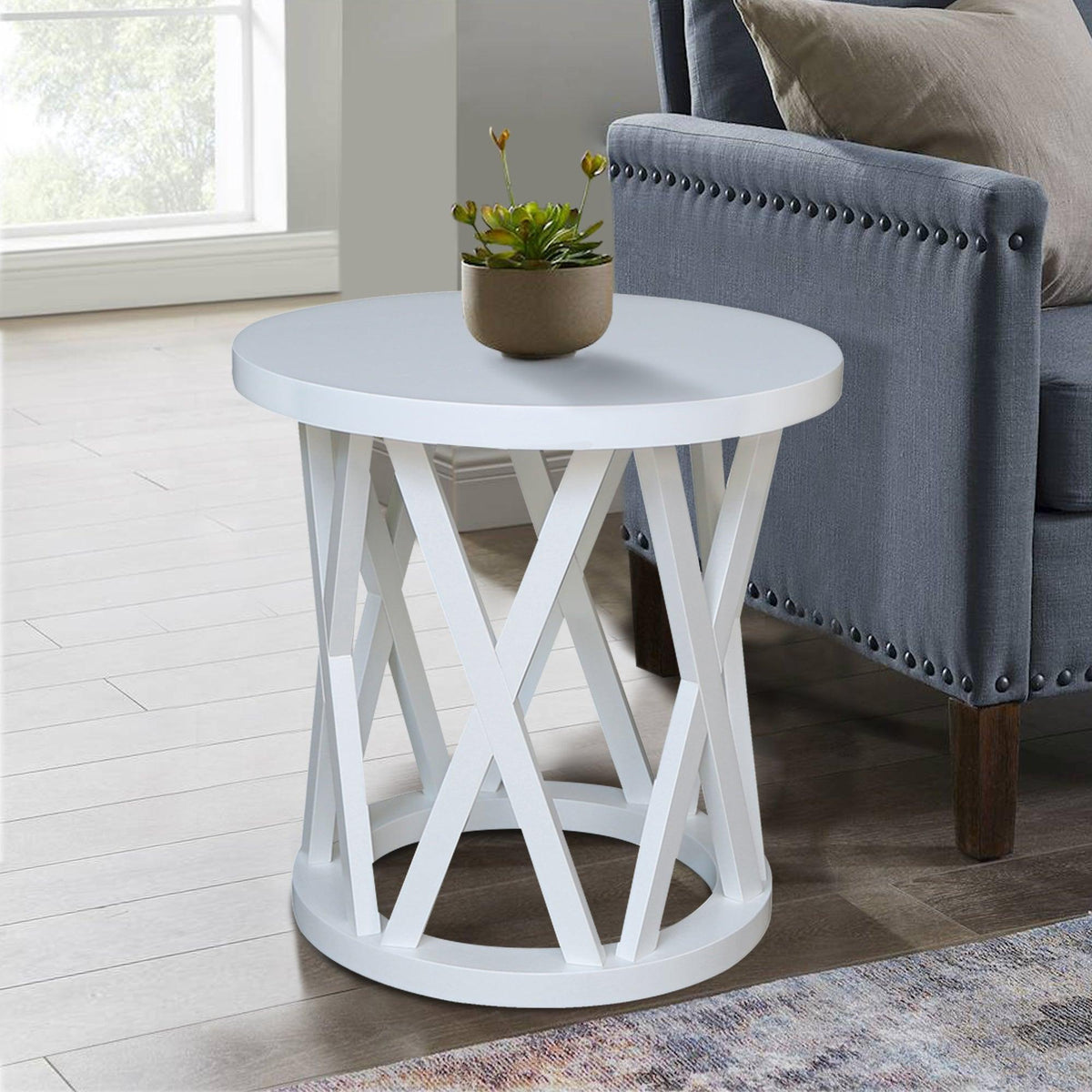 Clearance White Ceylon End Table — Barewood
