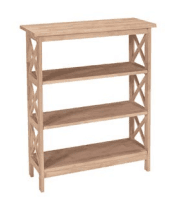 Clearance X-Sided Bookcase — Barewood