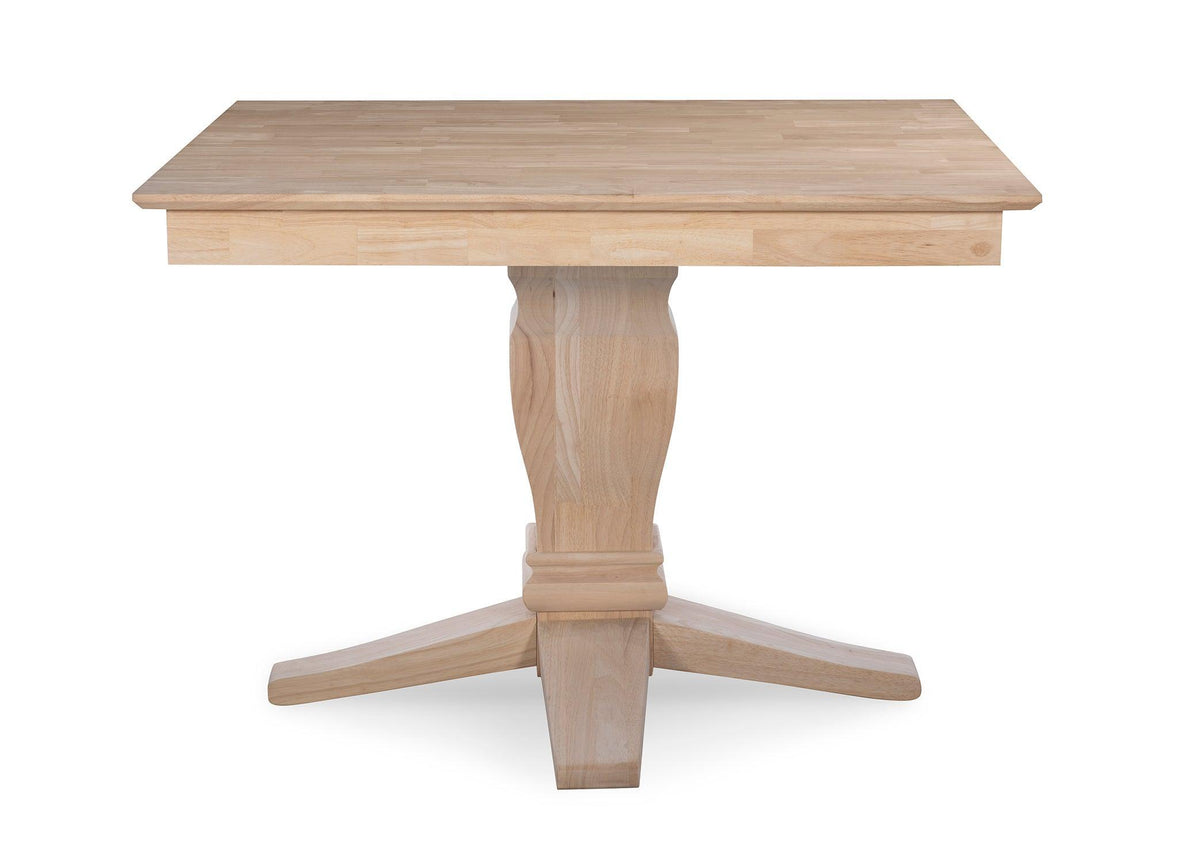 Square Java Pedestal Dining Table — Barewood