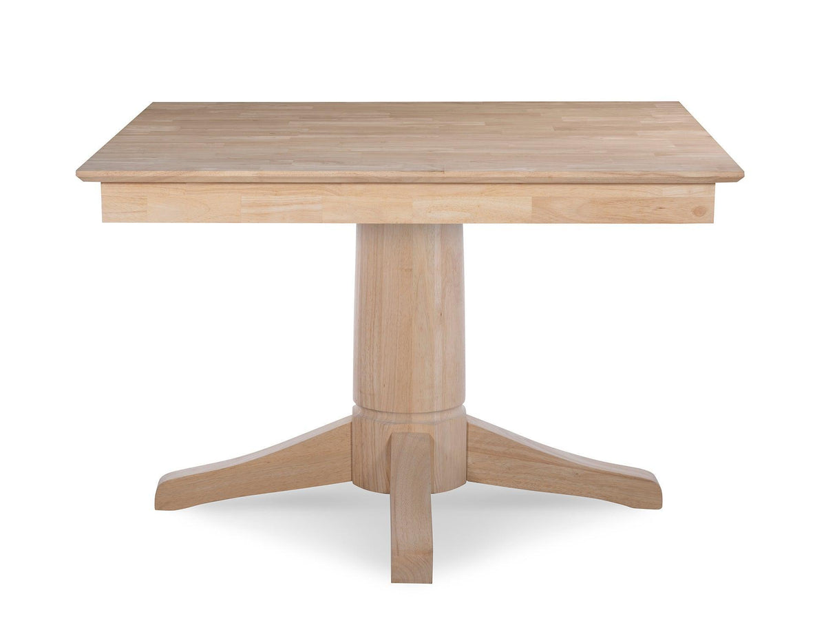 Square Transitional Pedestal Dining Table — Barewood