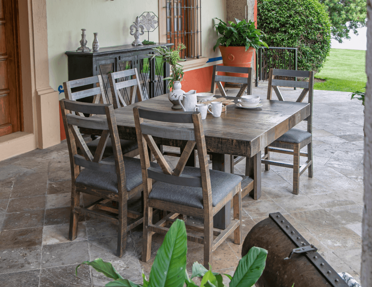 Loft Brown Square Dining Table — Barewood