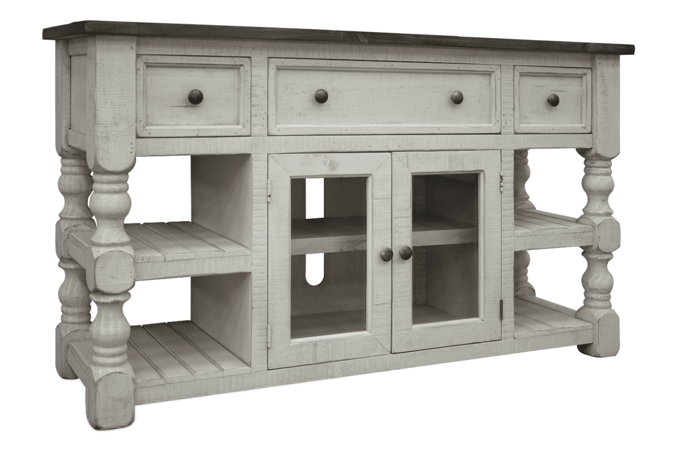 Stone 70" Turned Leg TV Stand — Barewood